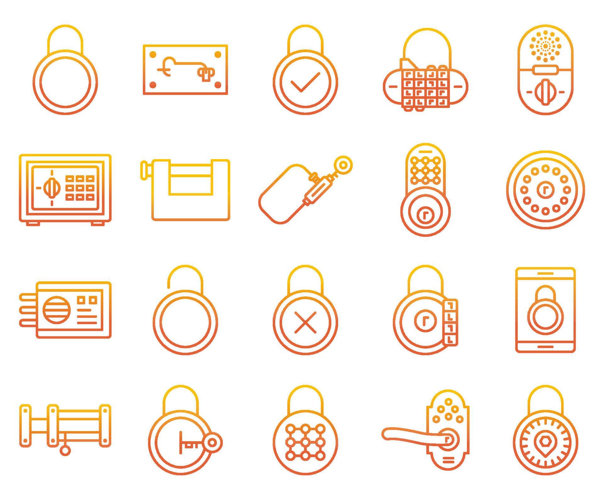 Locks icons, suitable for a wide range of digital creative projects ...
