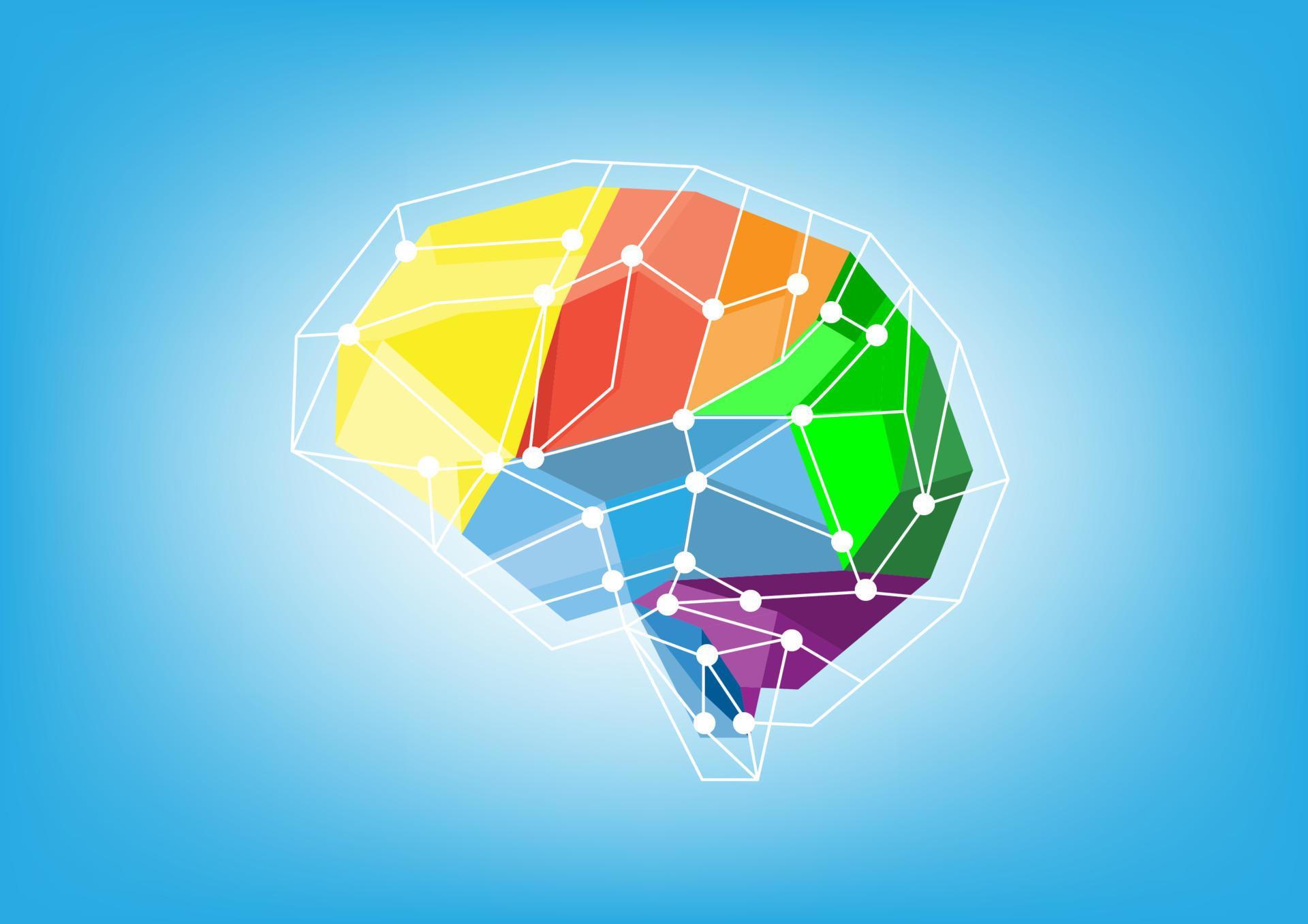 Abstract Geometric Brain Polygon Networking Background 17101720 Vector