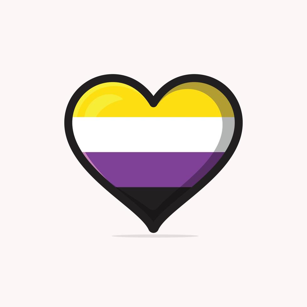 Nonbinary flag in heart shape vector illustration 17102418 Vector Art ...