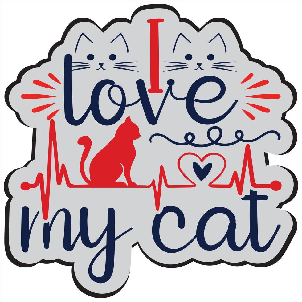 I love my cat 17104176 Vector Art at Vecteezy