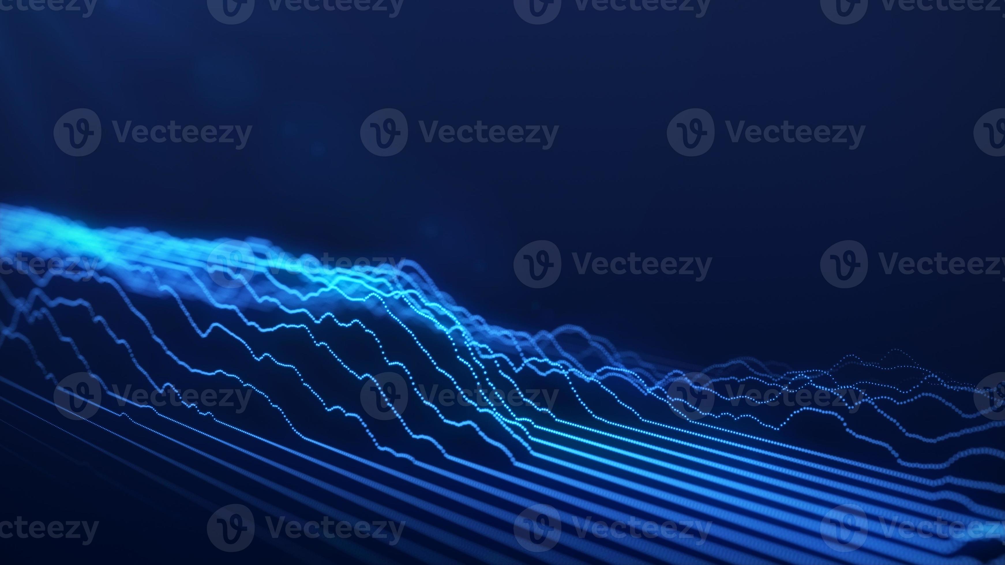 Abstract background with blue dynamic wave. Visualization of the data ...