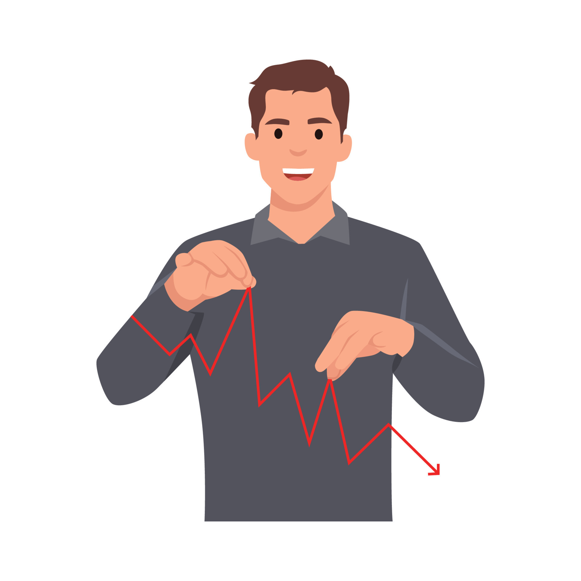 Young Man Presenting And Explaining Smth Confident Smiling Businessman In Eyeglasses Gesturing