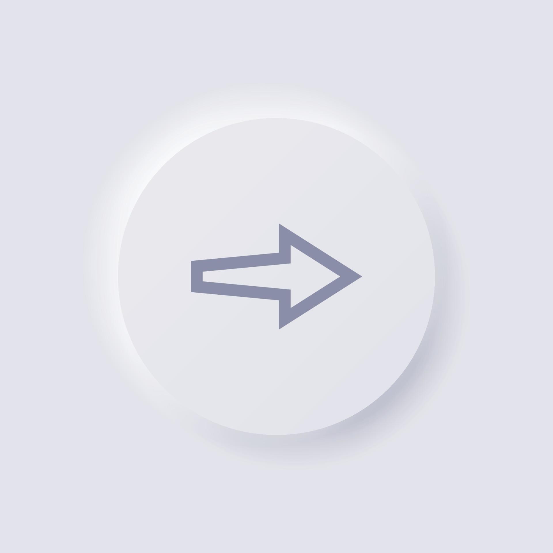 Arrow Icon White Neumorphism Soft Ui Design For Web Design