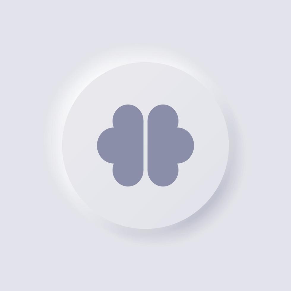 Brain Icon White Neumorphism Soft Ui Design For Web Design Application Ui And More Button