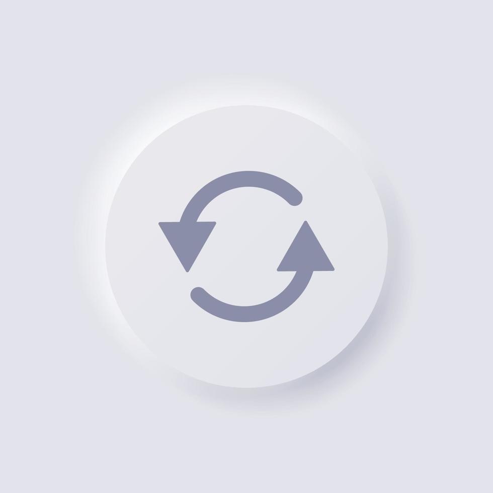 Circular Rotation Arrow Icon White Neumorphism Soft Ui Design For Web