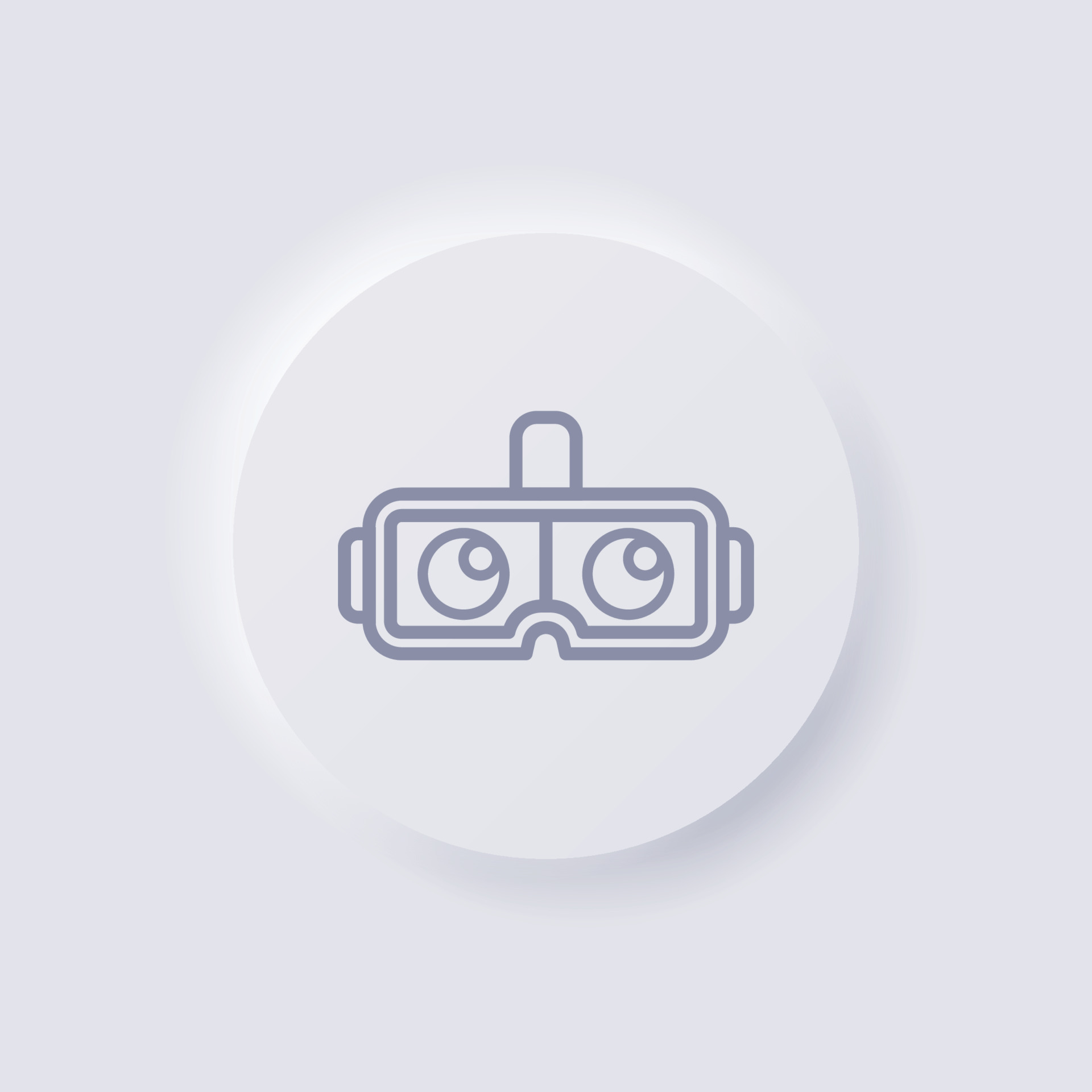 Vr Glasses Icon White Neumorphism Soft Ui Design For Web Design