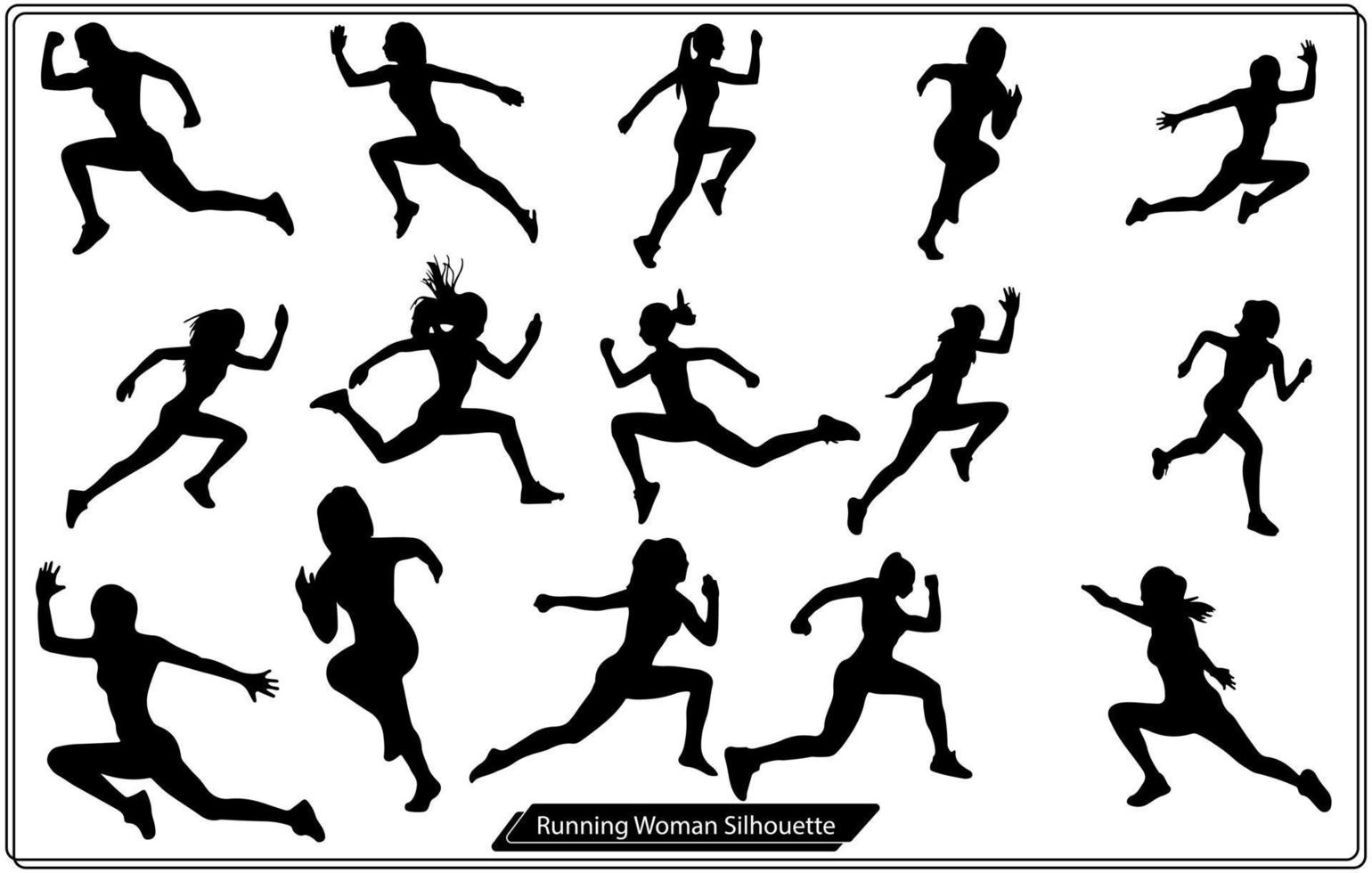 Set running Woman silhouettes Vector 17114316 Vector Art at Vecteezy