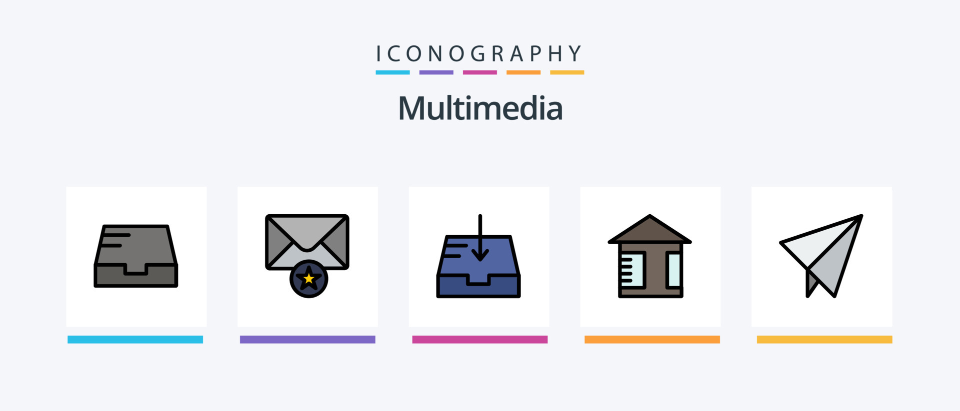 Multimedia Line Filled 5 Icon Pack Including . buffer. log. Creative Icons Design 17114717 ...