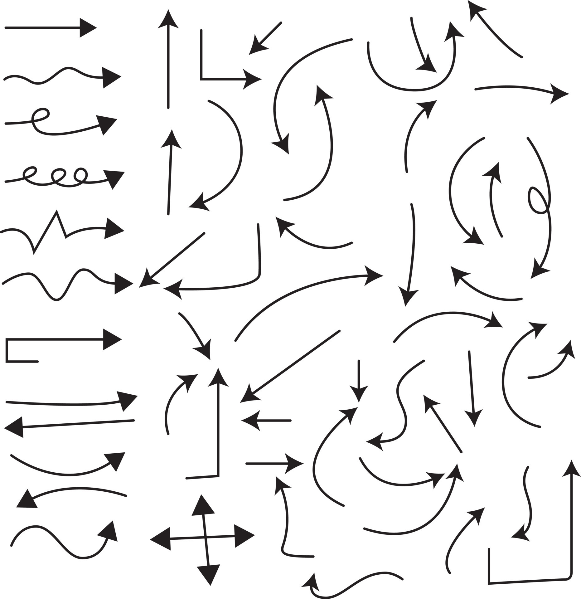 Hand Drawn Arrow Vector Icons Set Sketch Arrow Design For Business Plan And Education 17115884