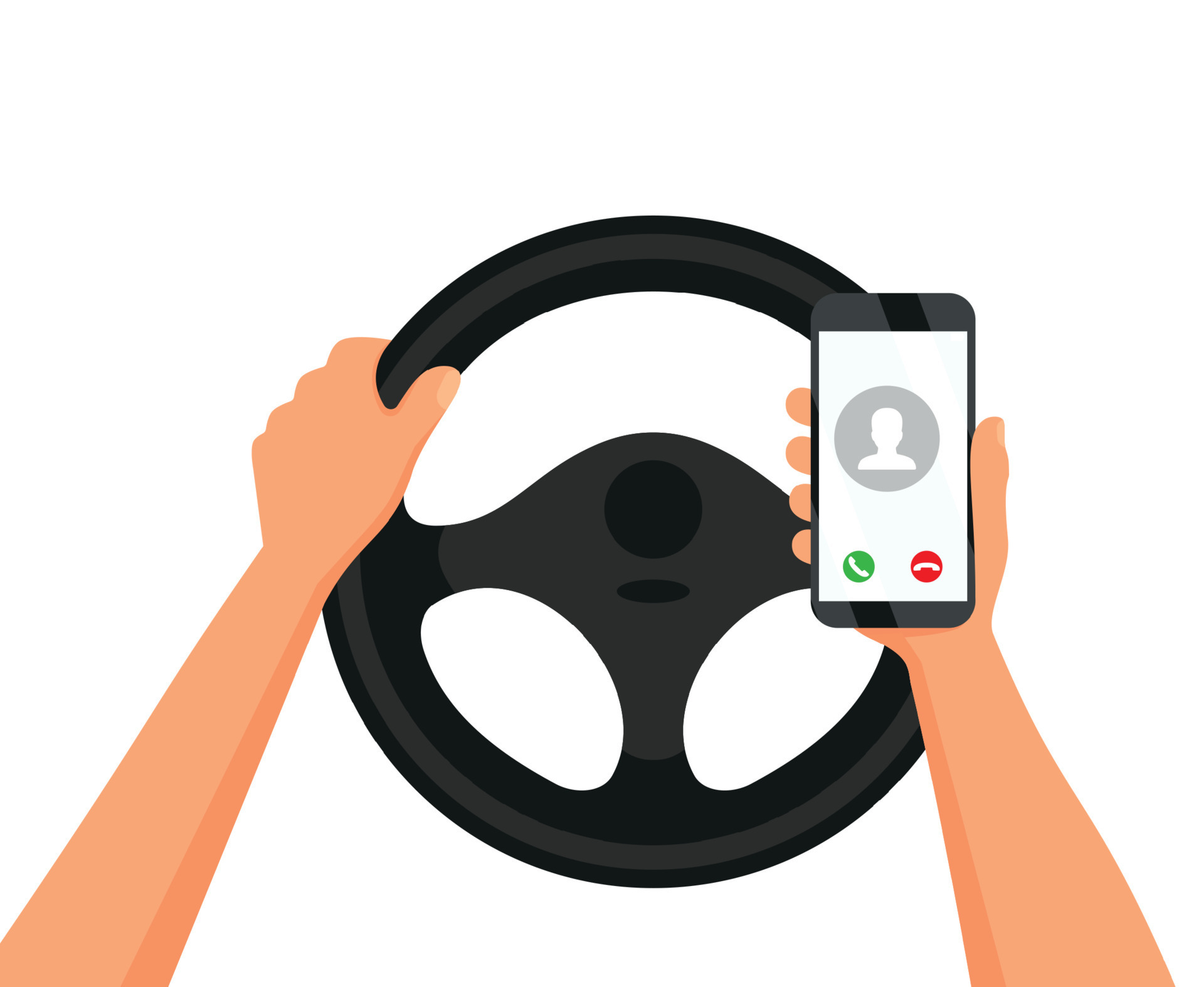 Using mobile phone while driving vector illustration. 17120821 Vector ... Using mobile phone while driving vector illustration. 17120821 Vector ...