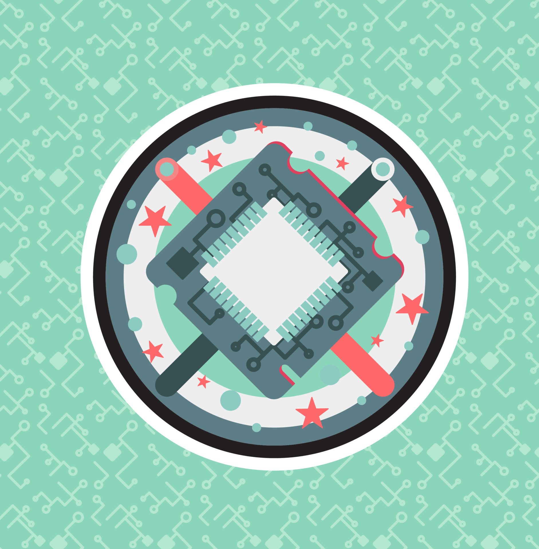 Computer Processor Chip 17123268 Vector Art At Vecteezy