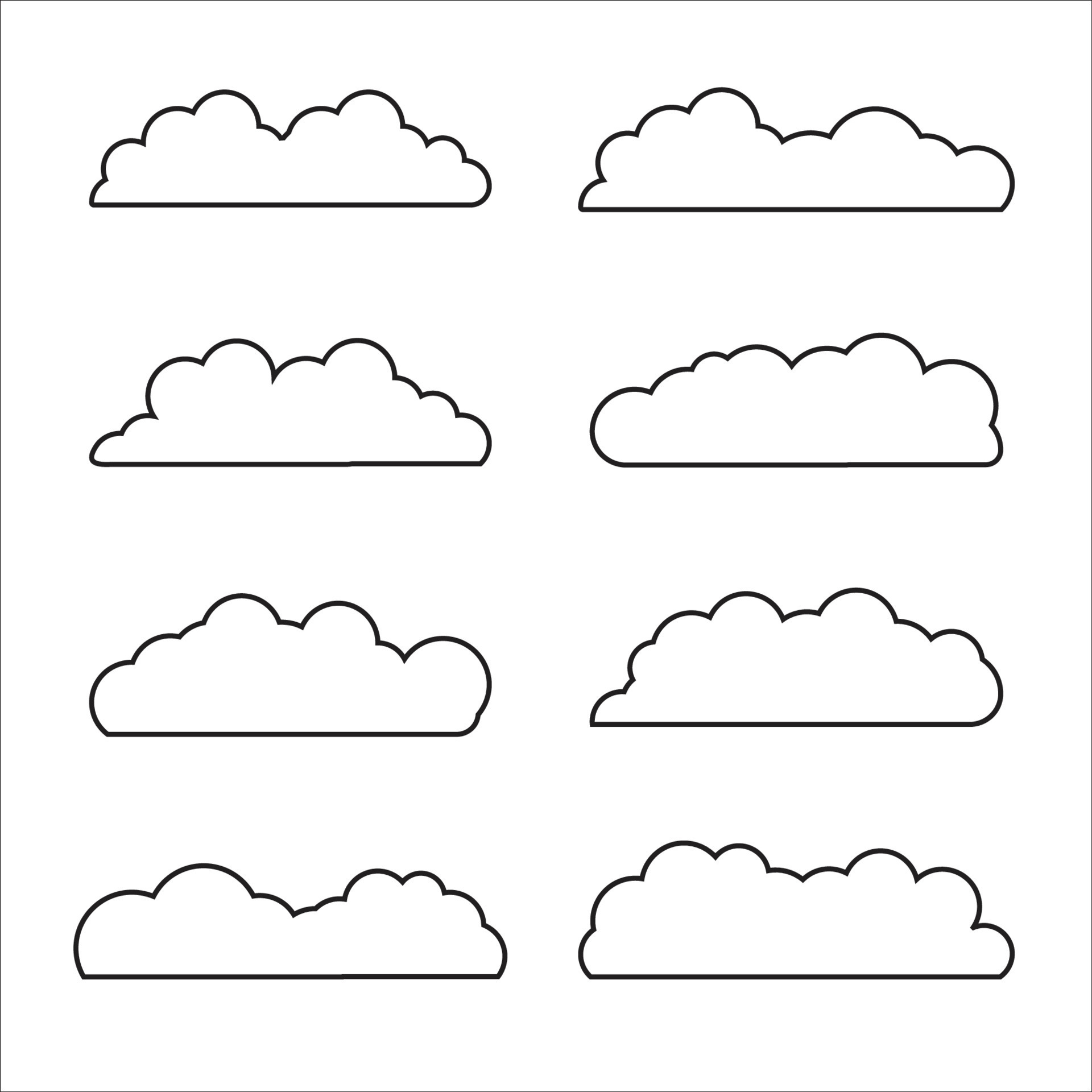 Set of black Cloud vector icons weather symbol silhouette flat style ... Set of black Cloud vector icons weather symbol silhouette flat style ...