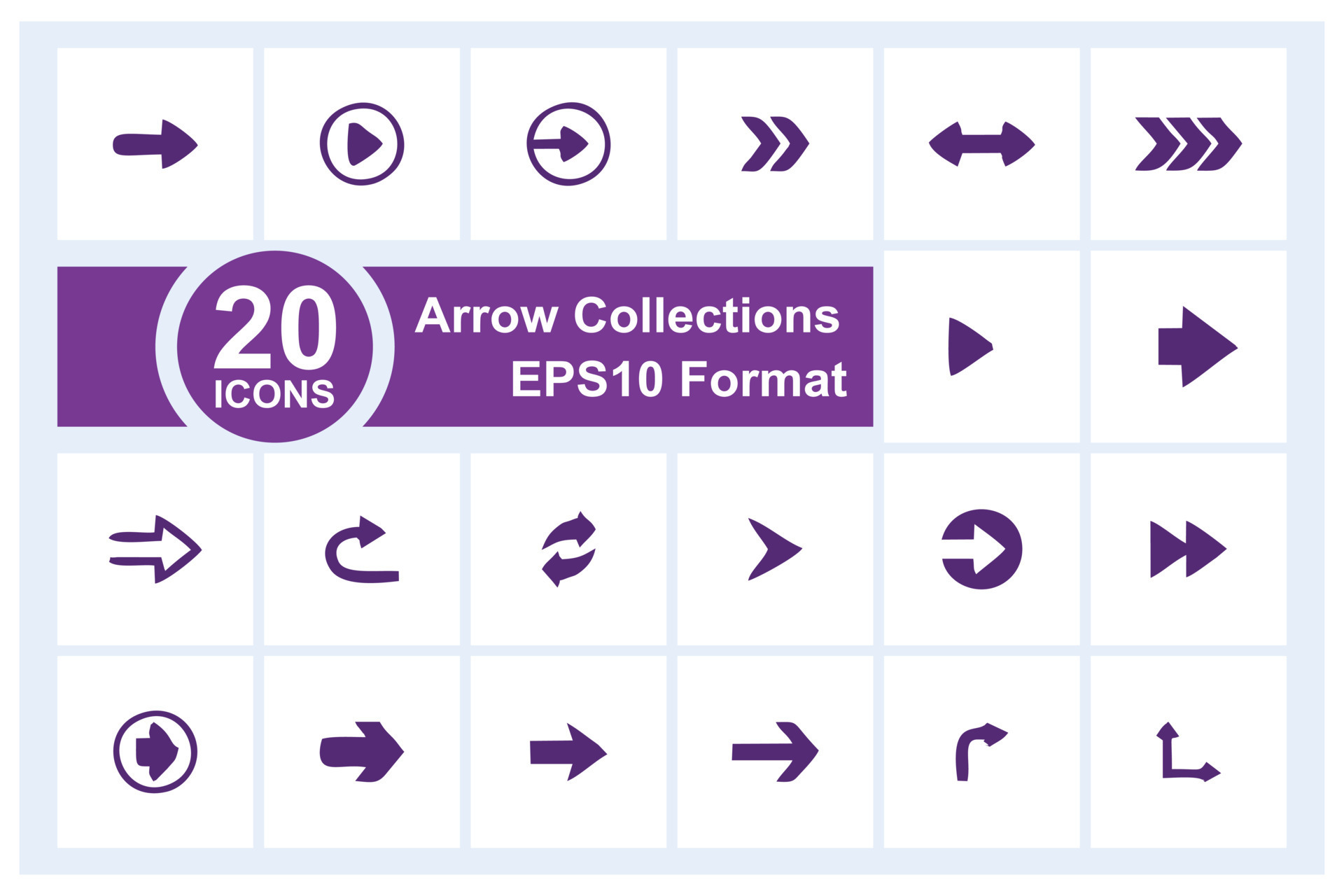 20 arrow symbol icon. Collection of arrow symbols for user interface ...