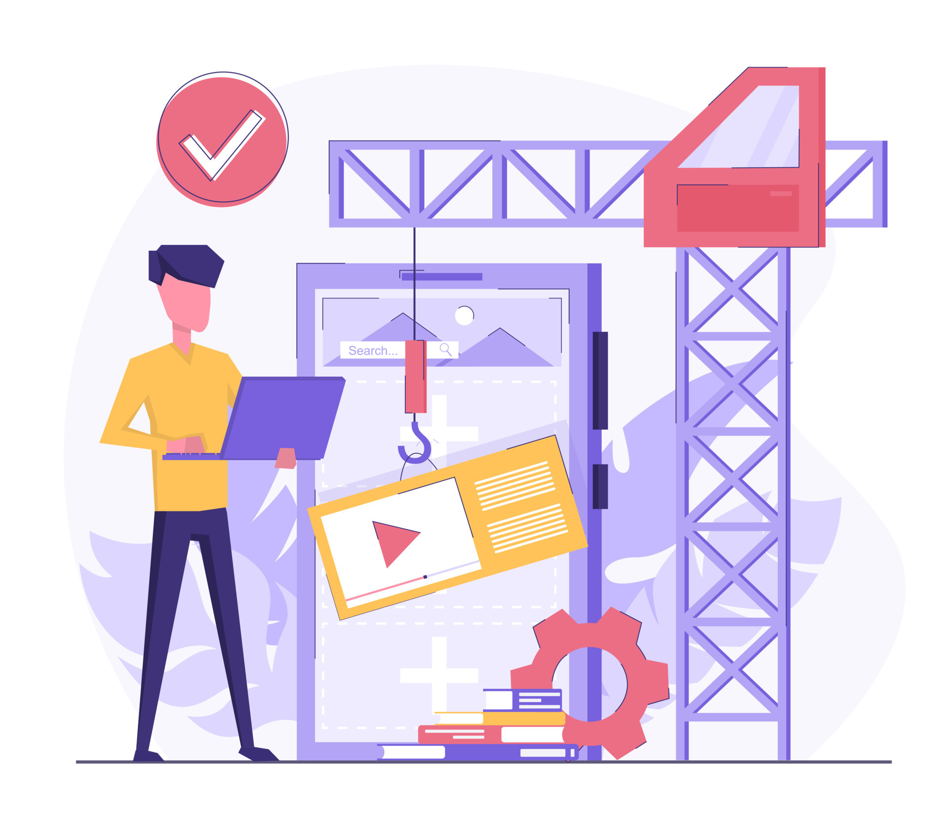 App Development A Programmer Developer Creates An Application On The