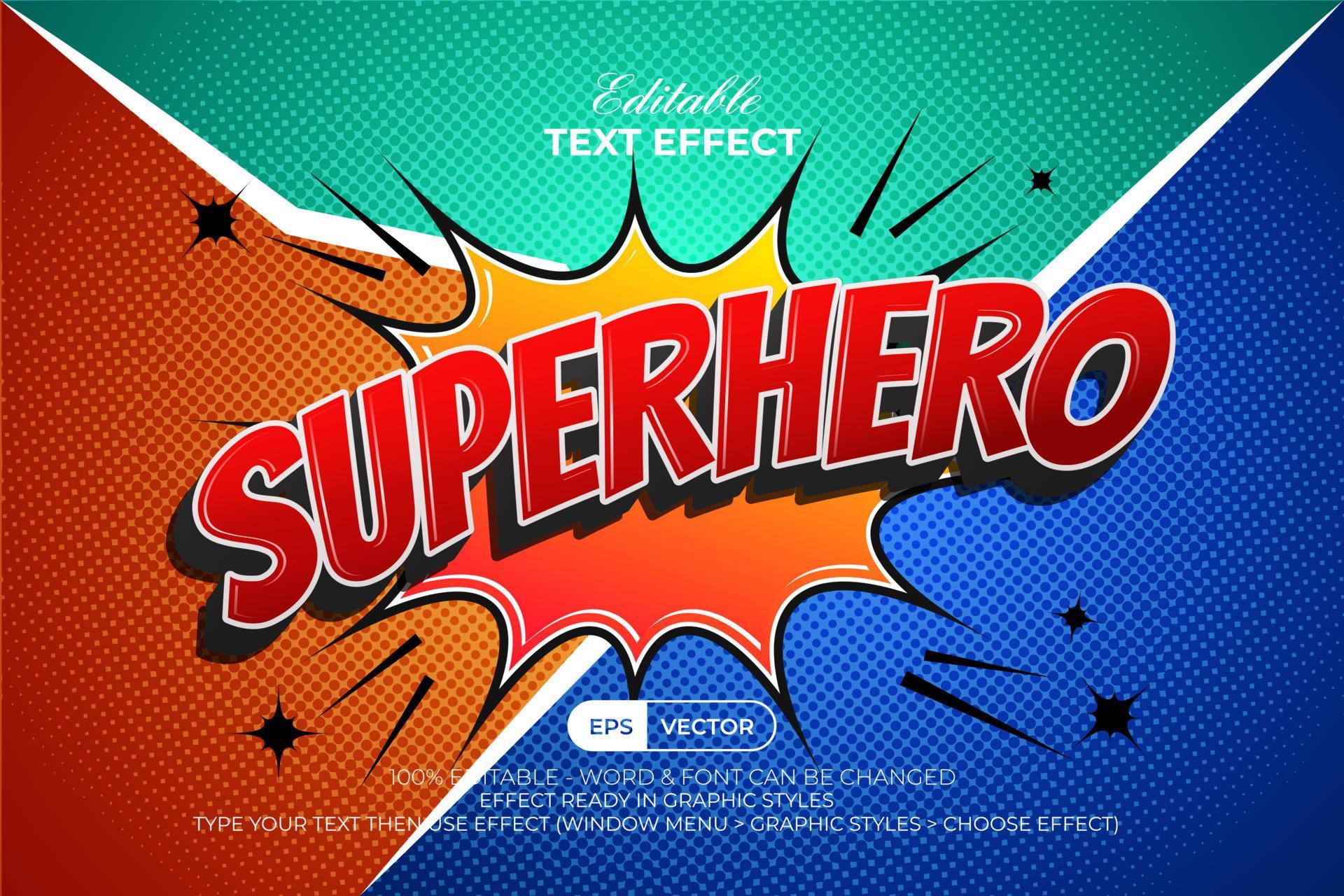 Superhero text effect comic style. Editable text effect with bubble ...