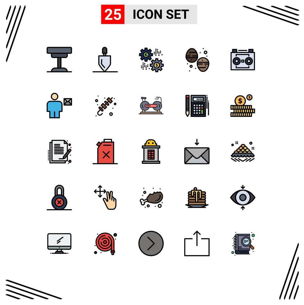 Stock Vector Icon Pack Of 25 Line Signs And Symbols For Sweets Dessert