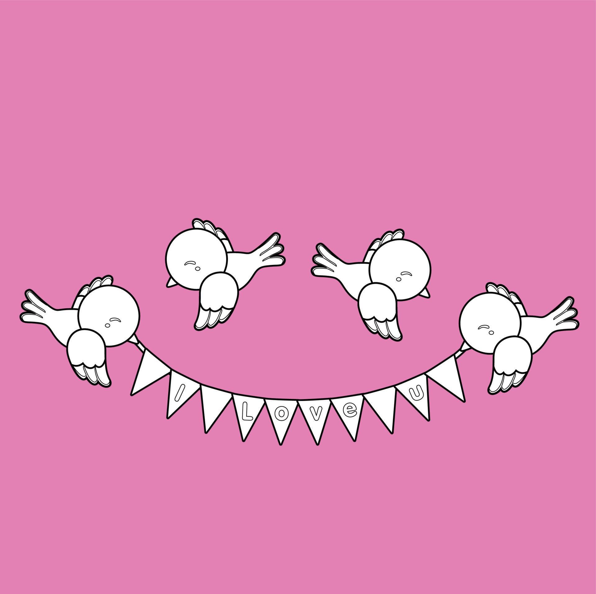 Cute Love Birds Valentine Digital Stamp 17129565 Vector Art at Vecteezy