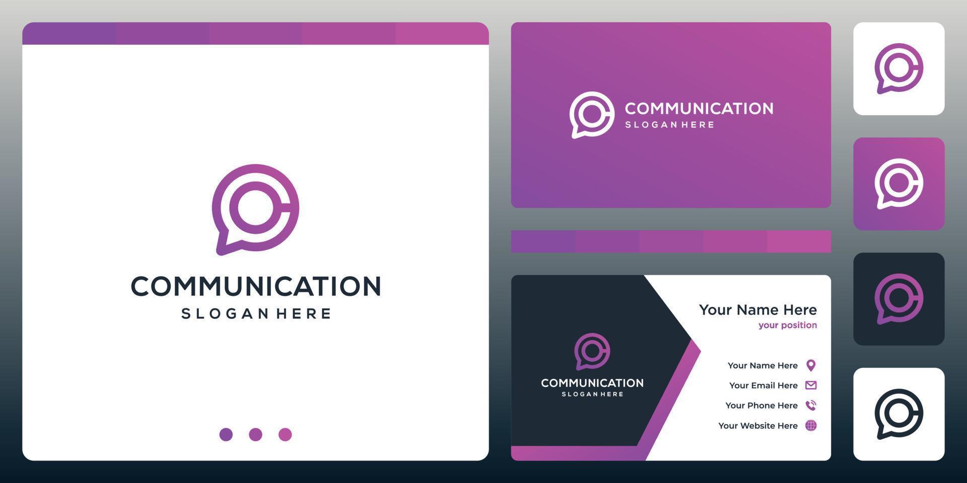 Creative Chat Logo And Letter C Logo Business Card Design 17132063 Vector Art At Vecteezy