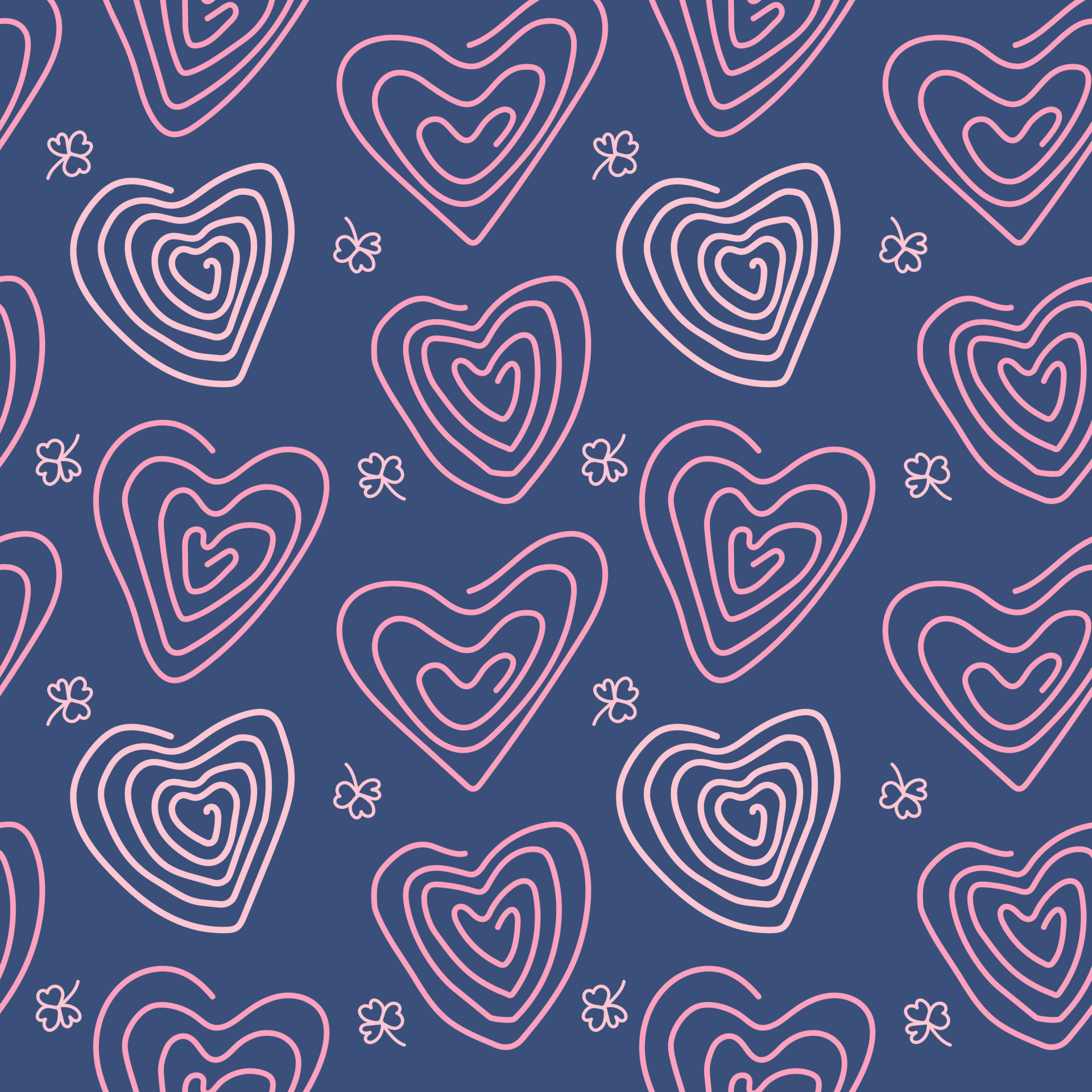 Heart-shaped abstract line pattern with colorful design and background. Seamless Pattern vector ...