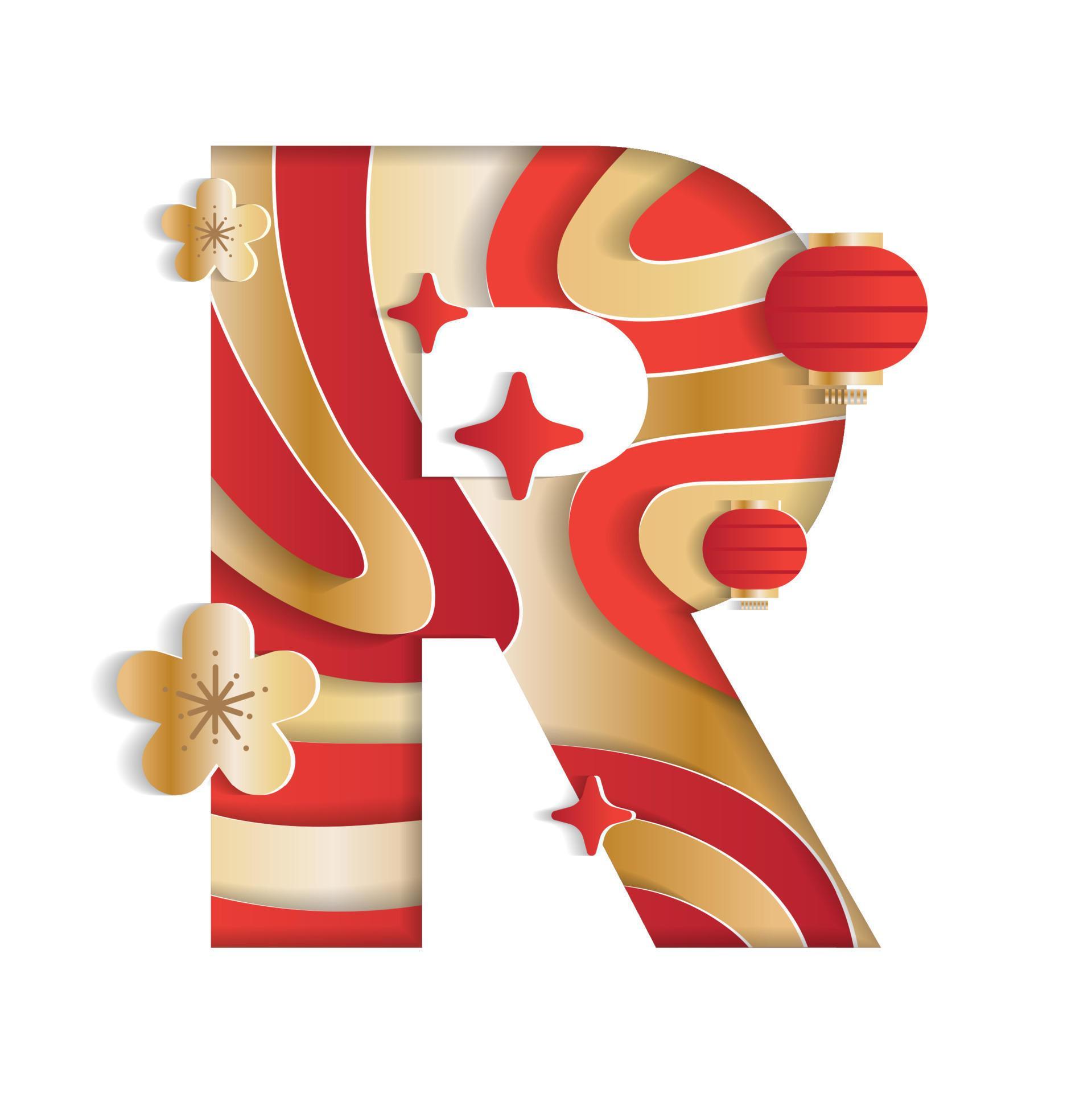 Letter R Alphabet Font Chinese New Year Concept Character Font Letter ...