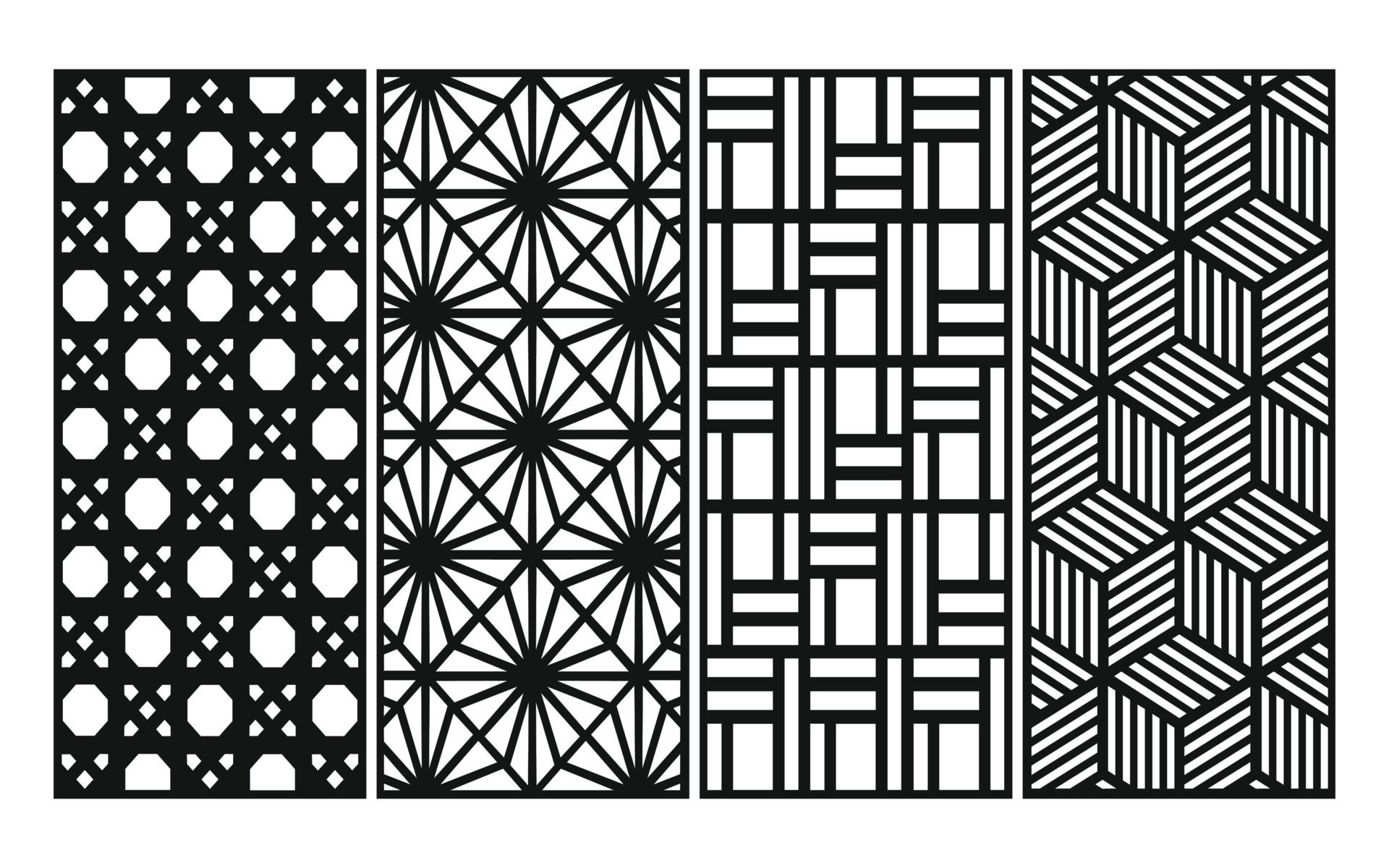 Decorative floral patterns, geometric template for cnc laser cutting ...