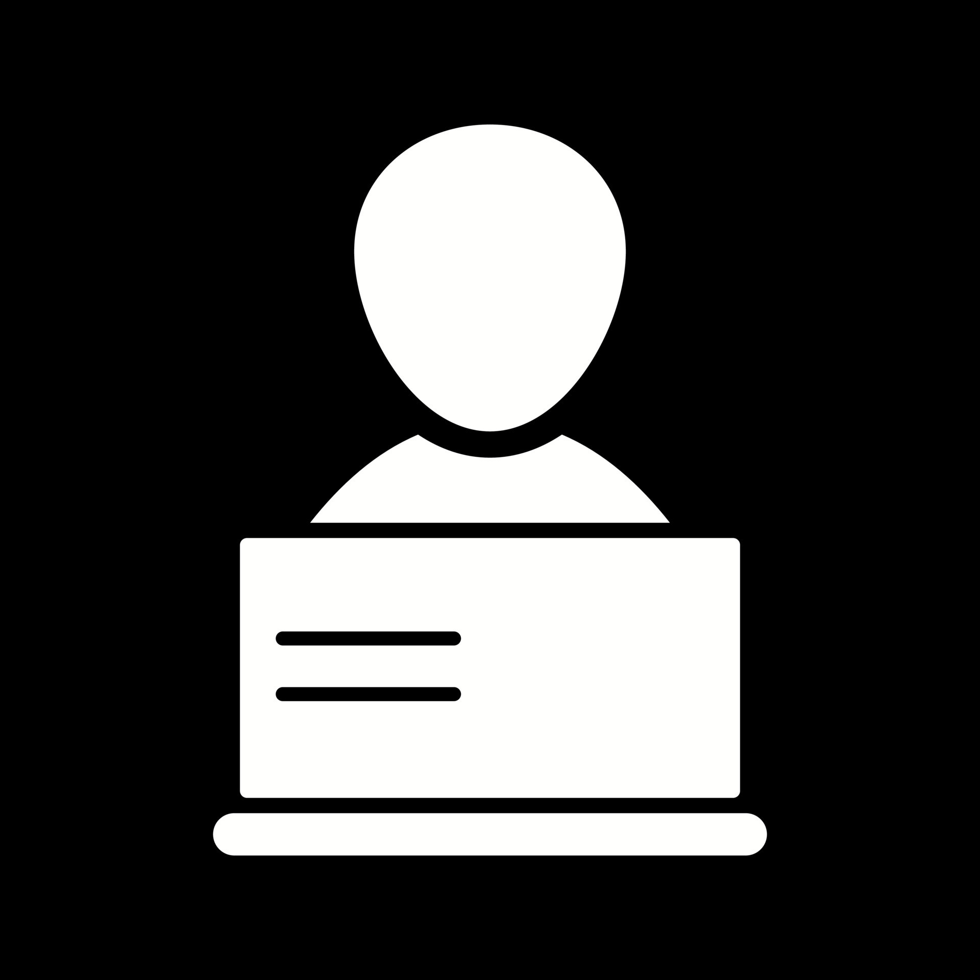 Student using laptop Vector Icon 17141842 Vector Art at Vecteezy