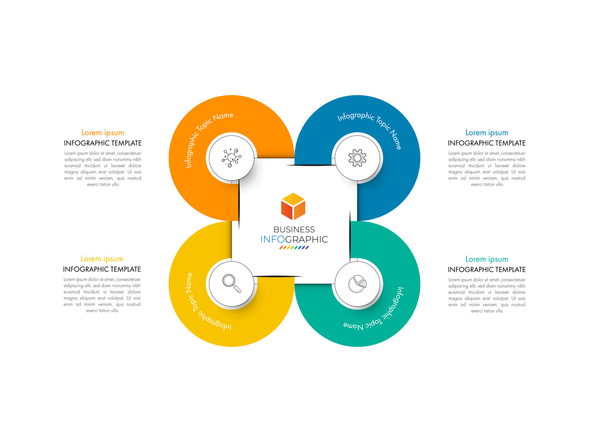 Infographic Circle Element Template Can Be Used For Workflow Layout Diagram Number Options