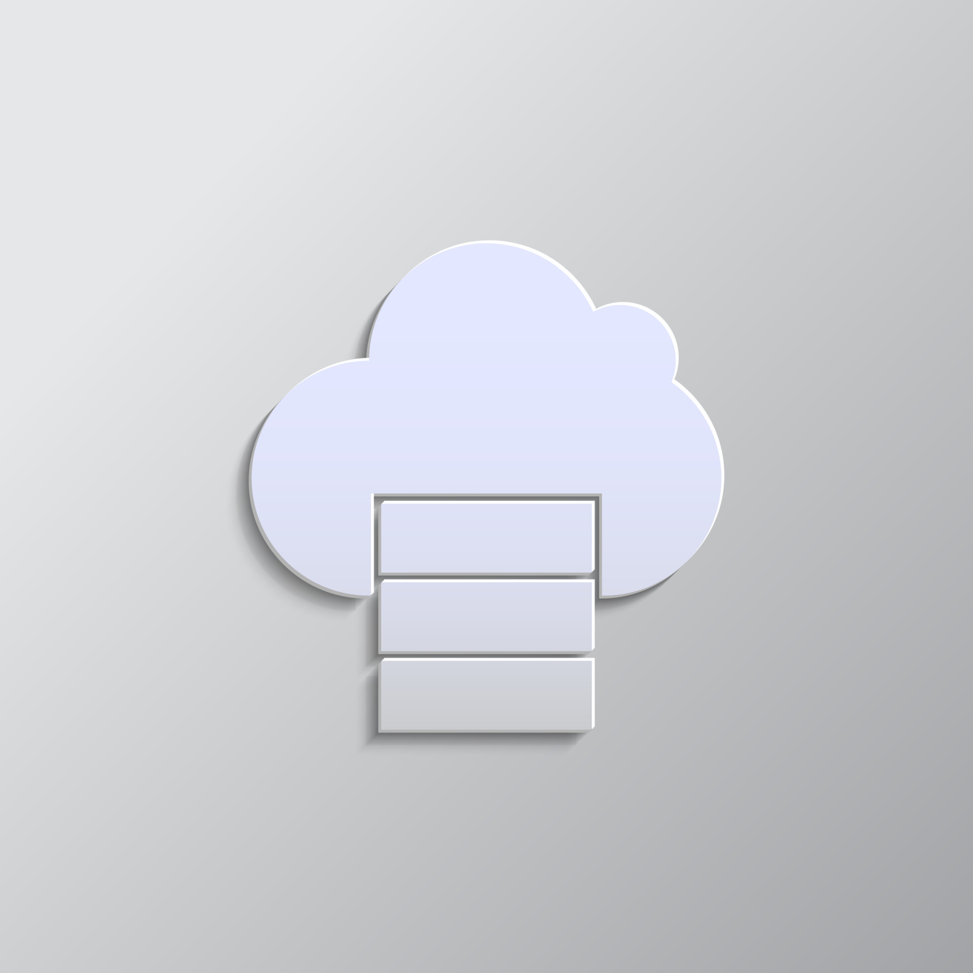 Database Server Cloud Computing Paper Style Icon Grey Color Vector Background Paper Style