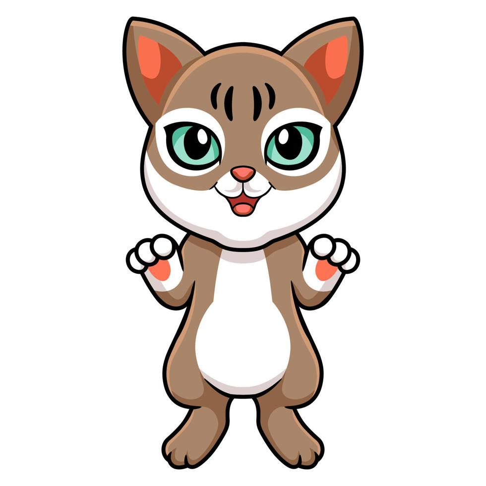 Cute Singapura Cat Cartoon Standing 17157531 Vector Art At Vecteezy