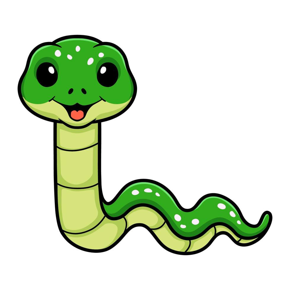 Cute green tree python cartoon 17157595 Vector Art at Vecteezy