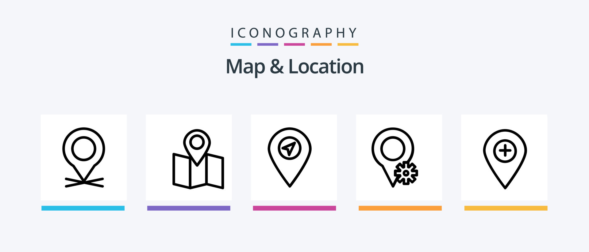 Map And Location Line 5 Icon Pack Including Arrow Pin Map Navigation