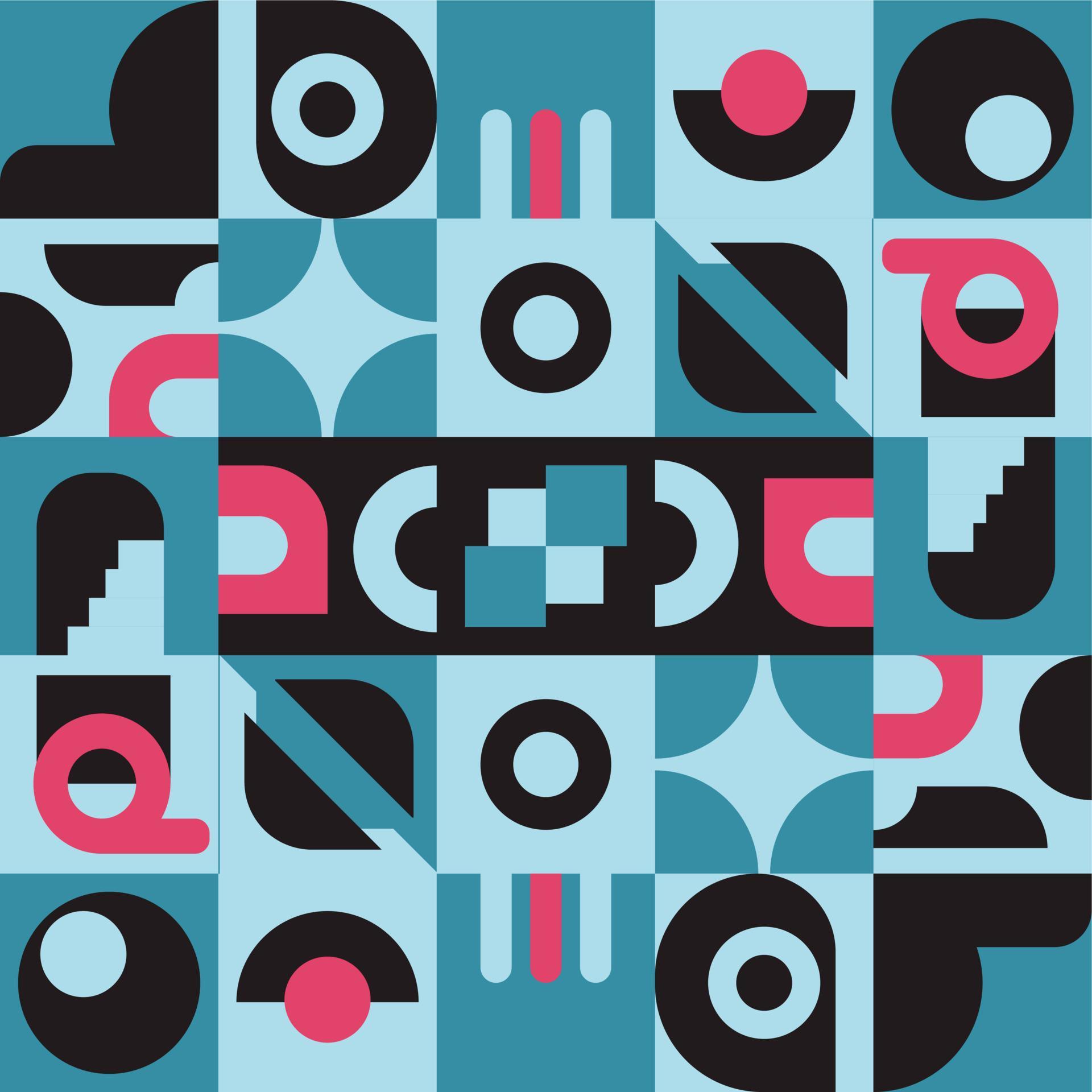 Blue Yellow Orange Abstract Geometric Pattern Background Colorful Vector Circle Triangle And