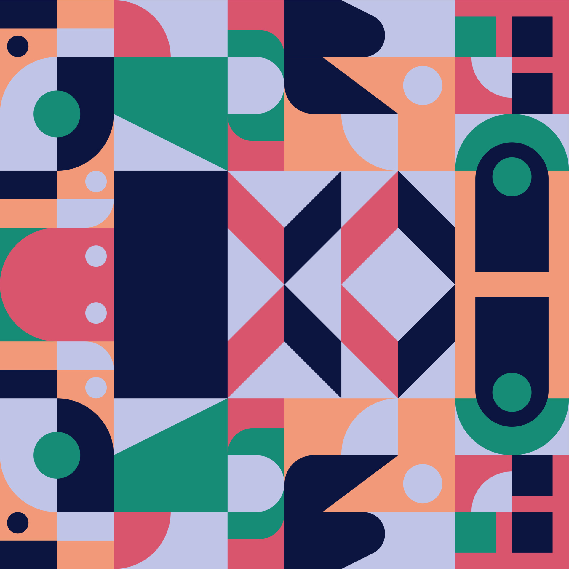 Blue Yellow Orange Abstract Geometric Pattern Background Colorful