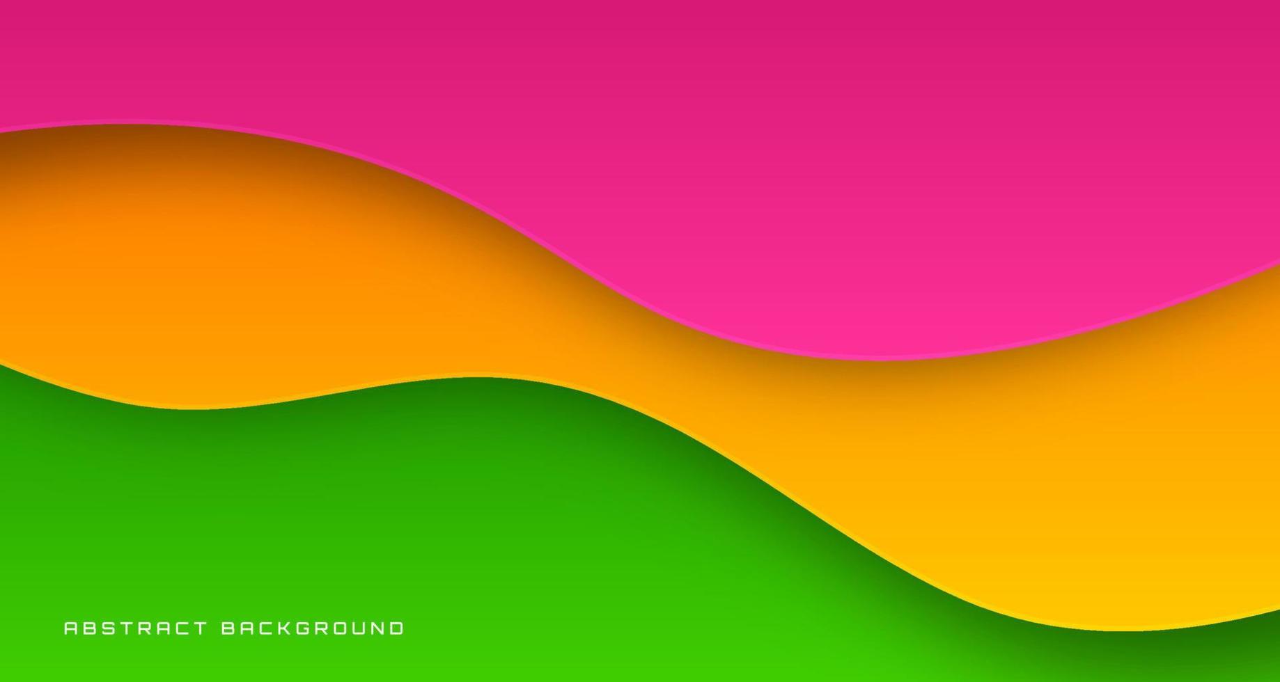 3d Pink Green Geometric Abstract Background Overlap Layer On Bright