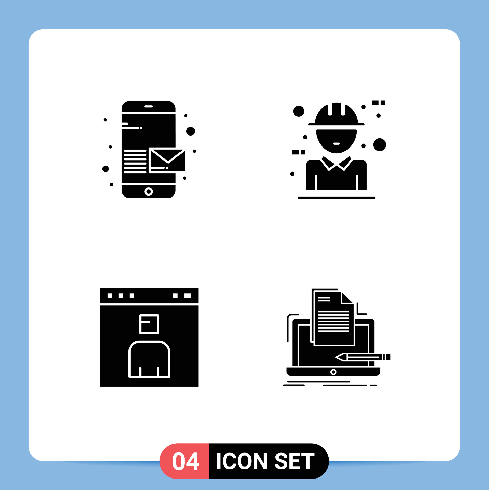 Group of Modern Solid Glyphs Set for email avatar send character ... Group of Modern Solid Glyphs Set for email avatar send character ...
