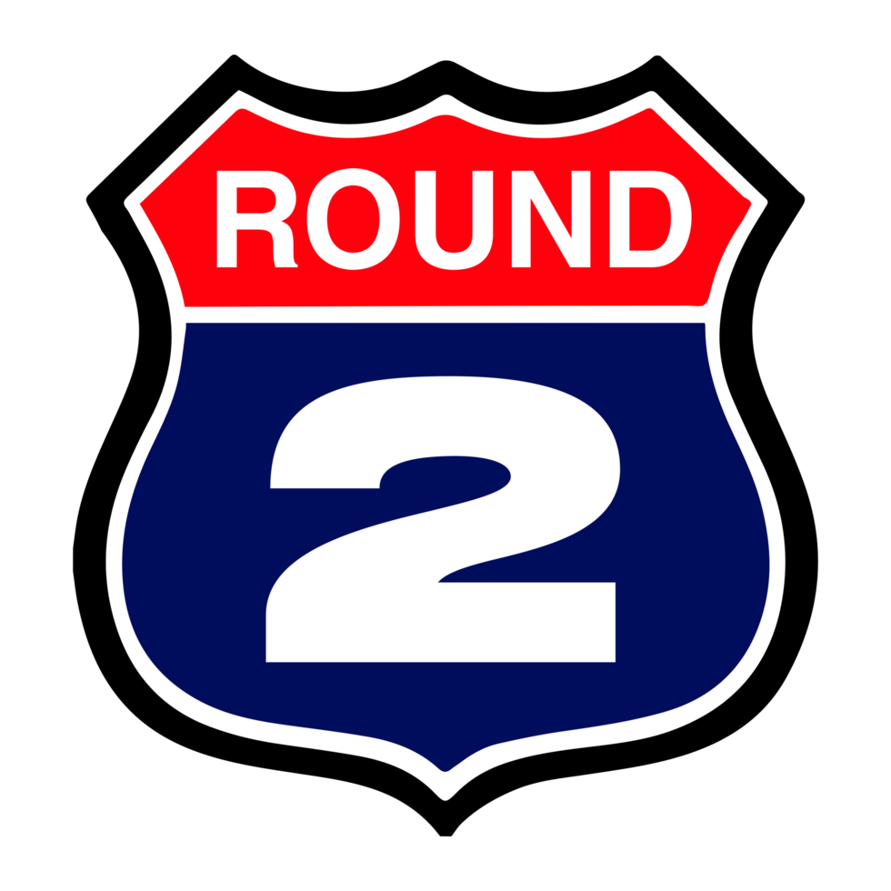 ronde twee sport- logo voor boksen of Amerikaans voetbal toernooi Aan transparant achtergrond ...