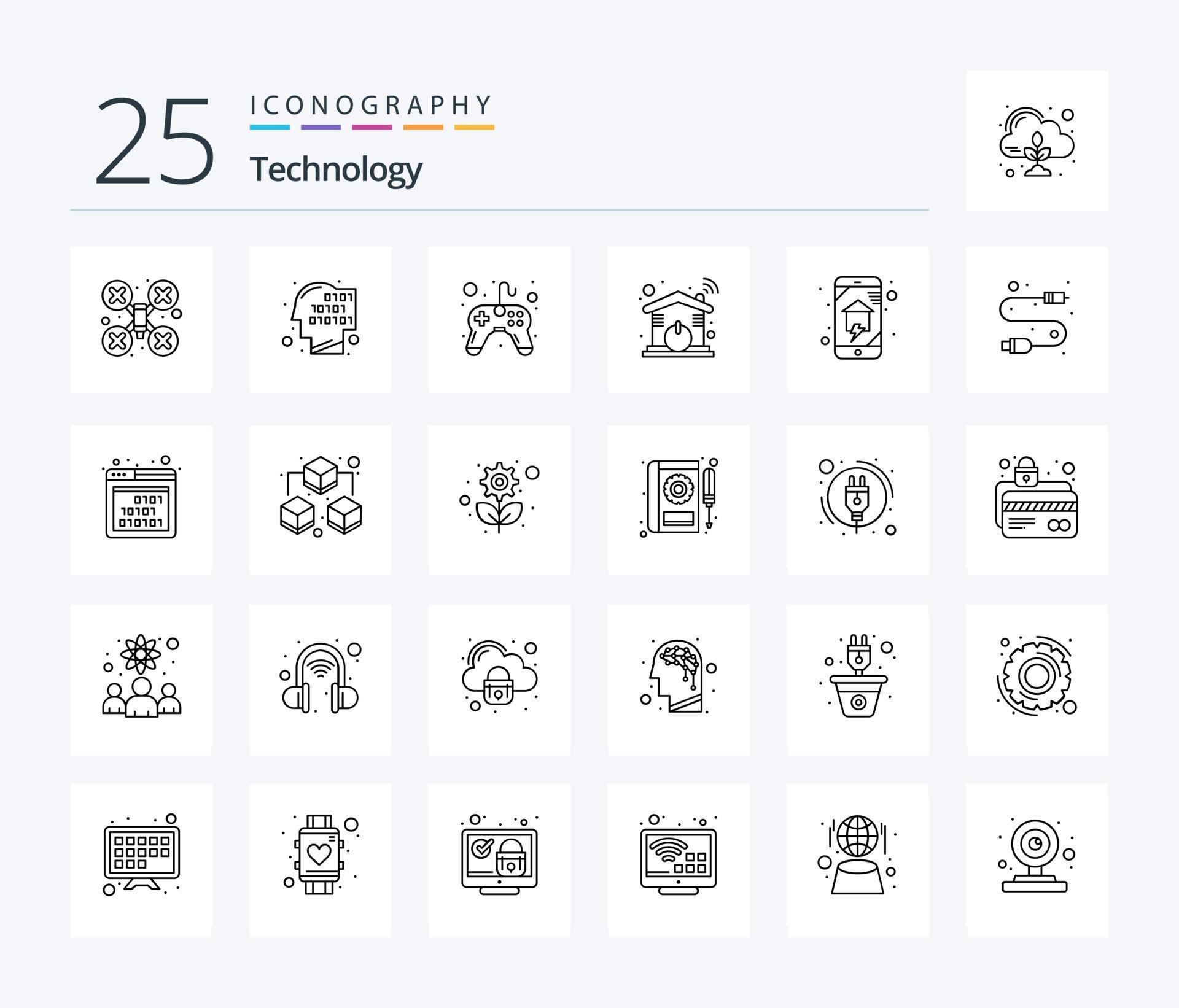 Technology 25 Line icon pack including home automation. wifi. control ...