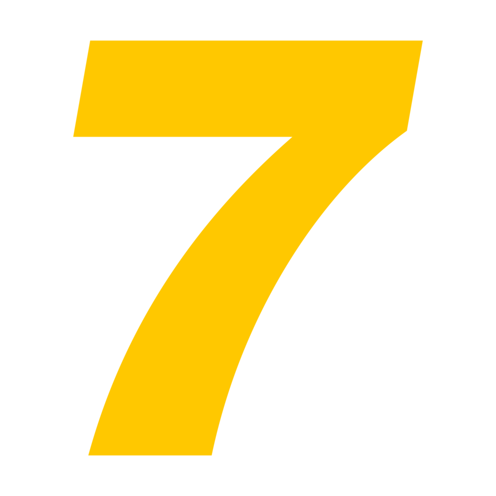 Number 7 isolated on Transparent Background 17178238 PNG