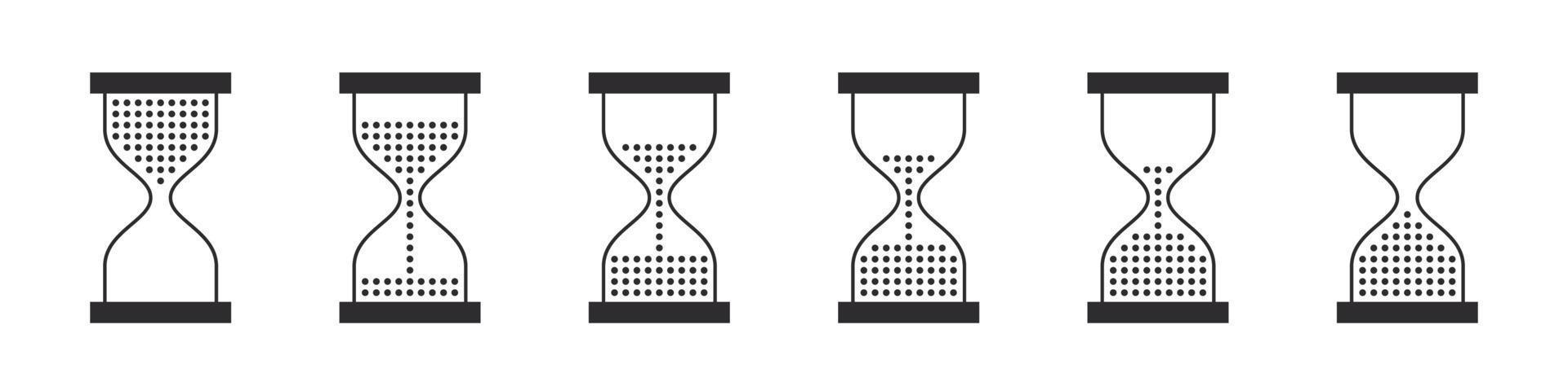 Hourglass icons set. Time Symbol. Sandglass modern icons. Clock Sign or ...