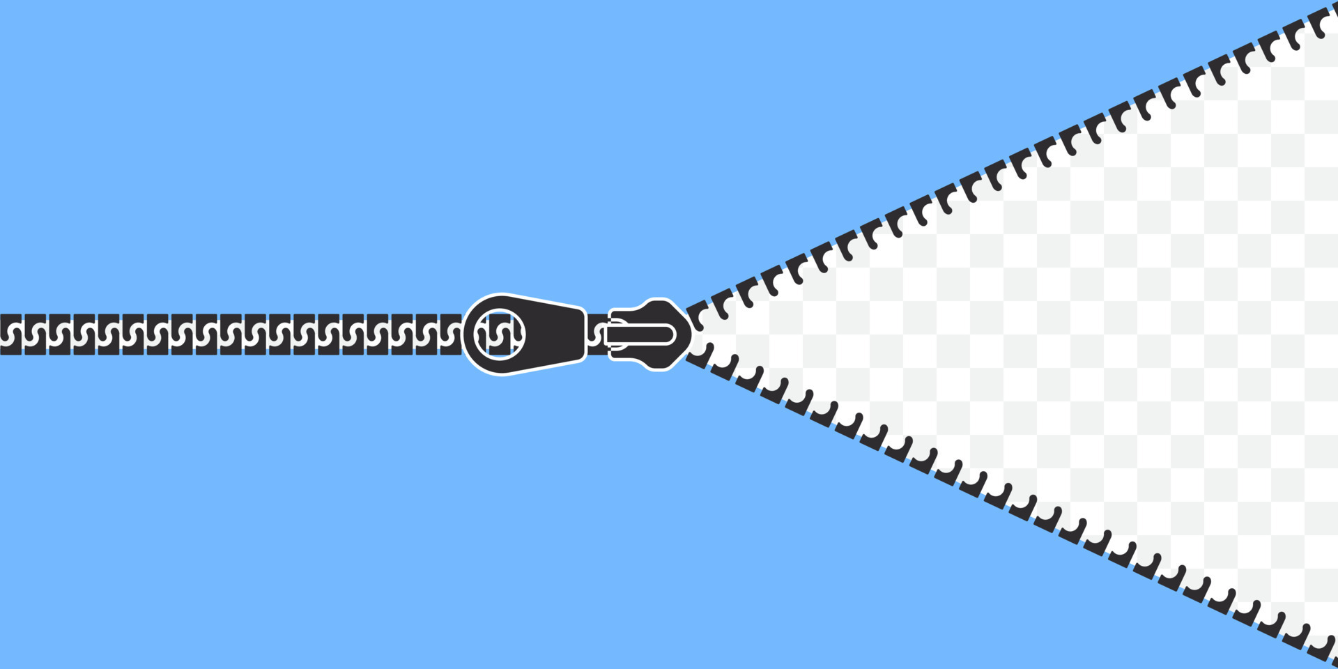 Open clasp. Closed and open zipper. Light blue background with clasp. Vector illustration ...