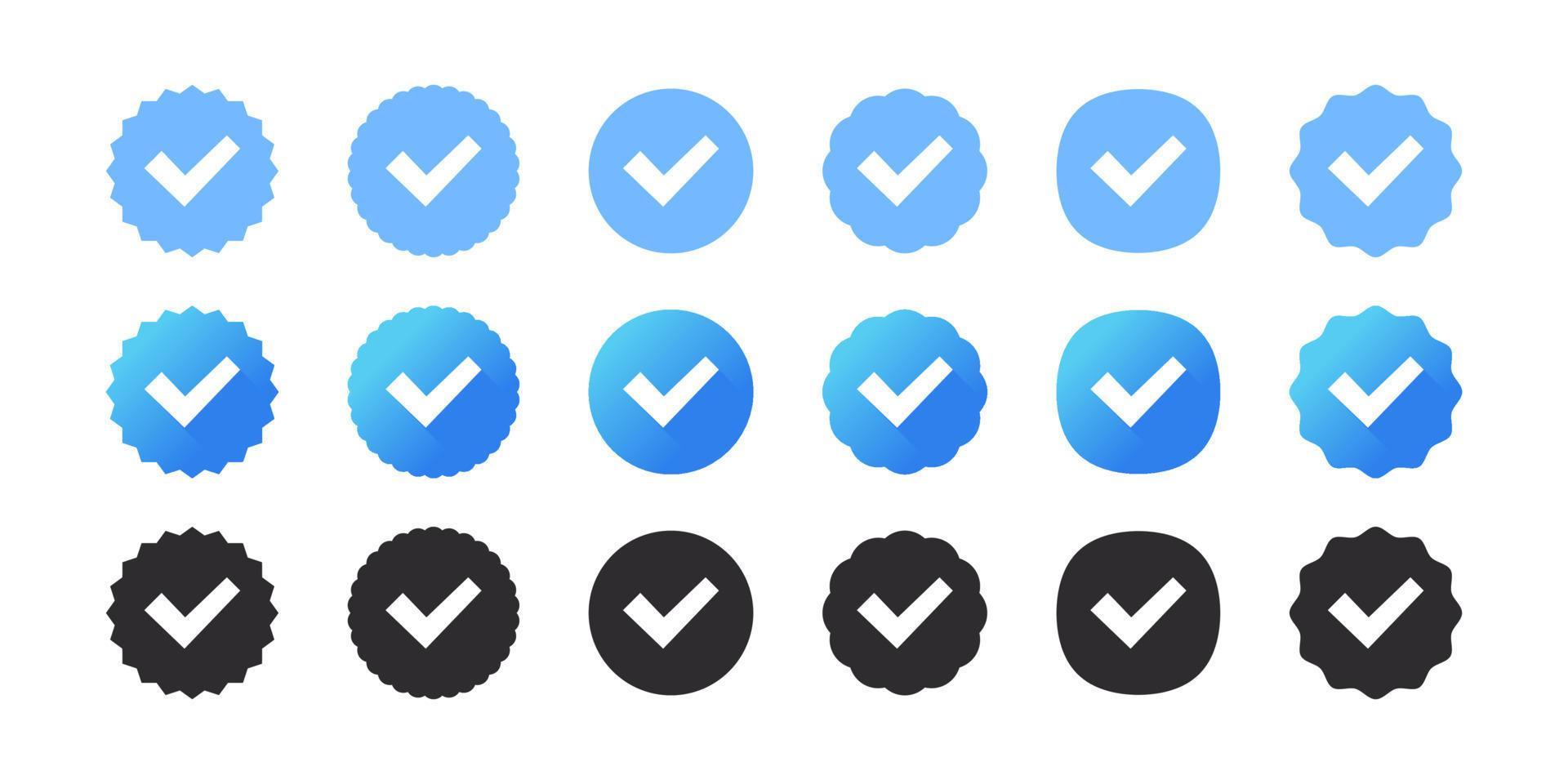 Verification check marks. Profile verification vector icons ... Verification check marks. Profile verification vector icons ...