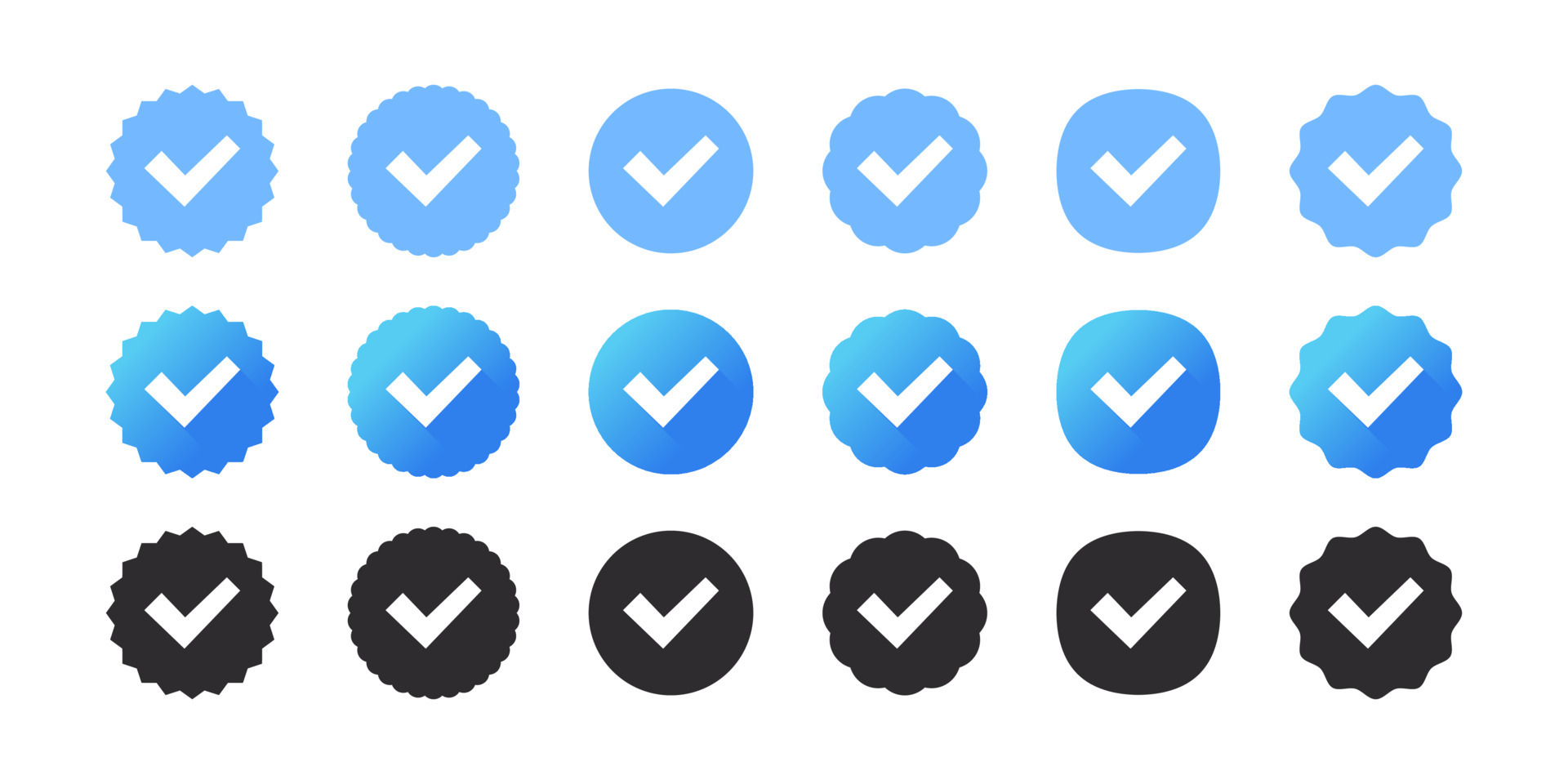 Verification Check Marks Profile Verification Vector Icons Verification Icons Of Different