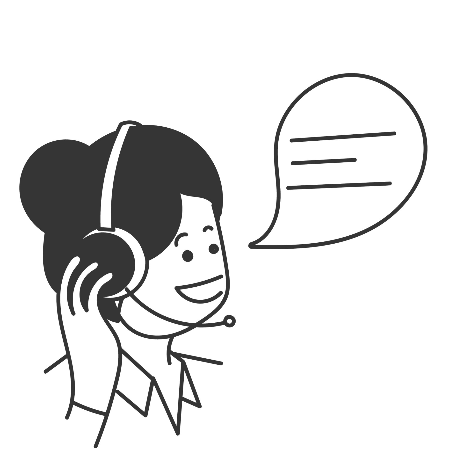 hand drawn doodle woman Call center and online customer support ... hand drawn doodle woman Call center and online customer support ...