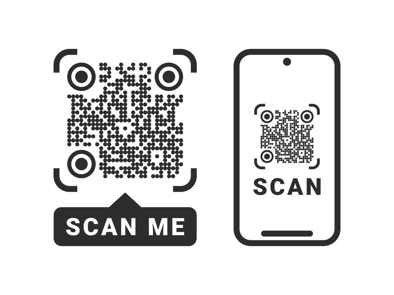 Qr Code Quick Response Codes Barcode Sign Scan Qr Code Flat Icon With Phone Vector Images