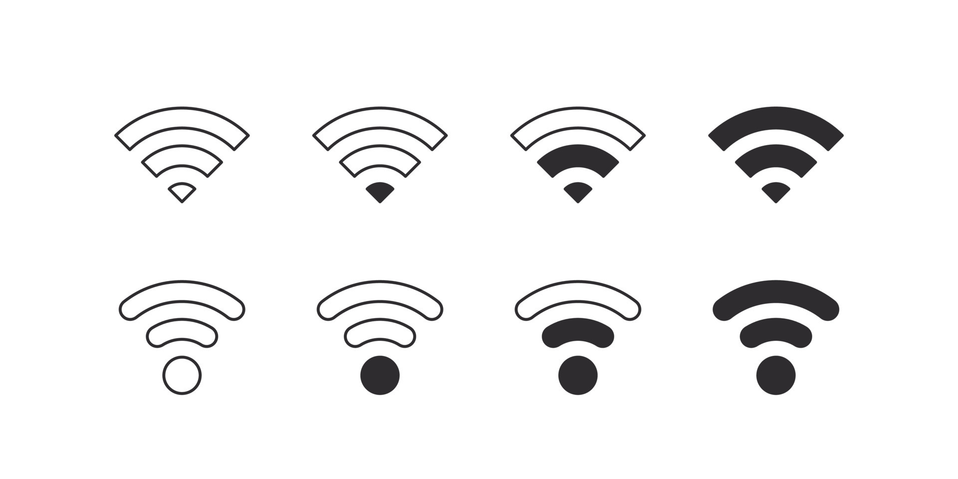 Wifi Icons Set Wireless Icons And Conceptual Wifi Icons Connection And Internet Icon Signal