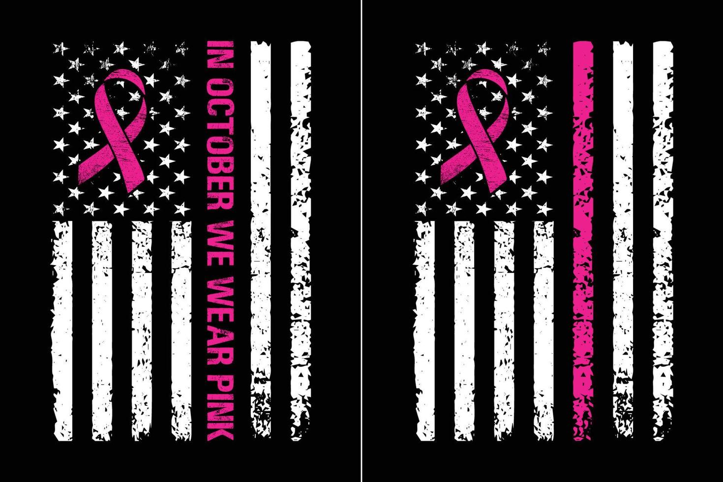 American Flag Breast Cancer Awareness Design 17182372 Vector Art At