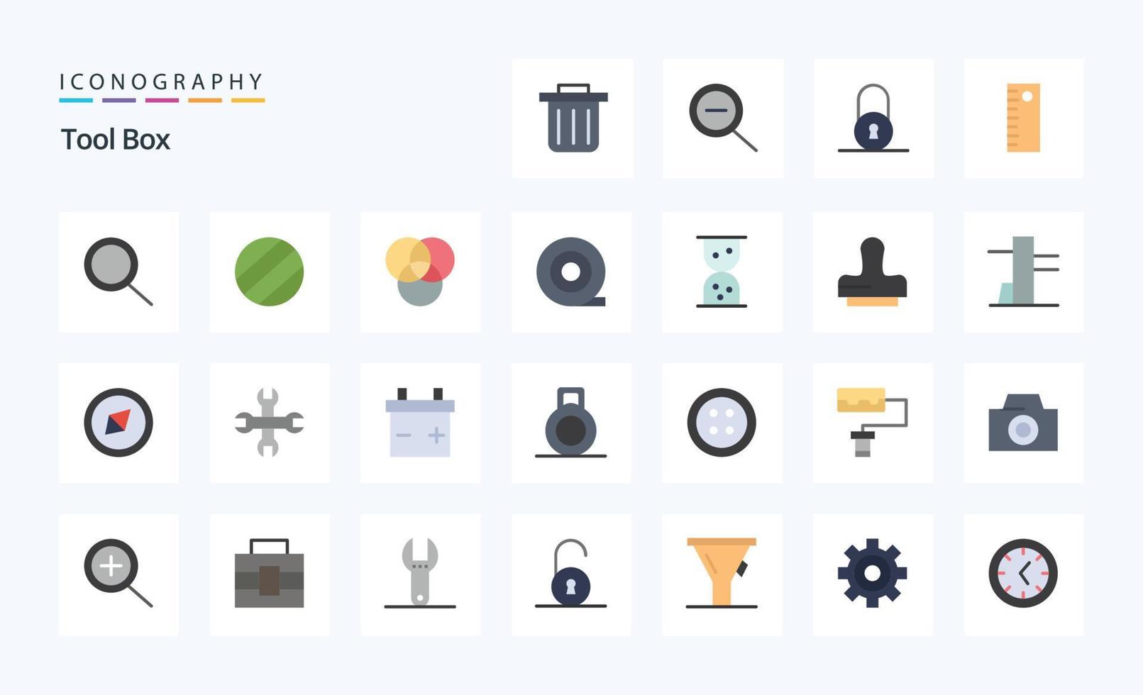25 Tools Flat color icon pack 17185655 Vector Art at Vecteezy