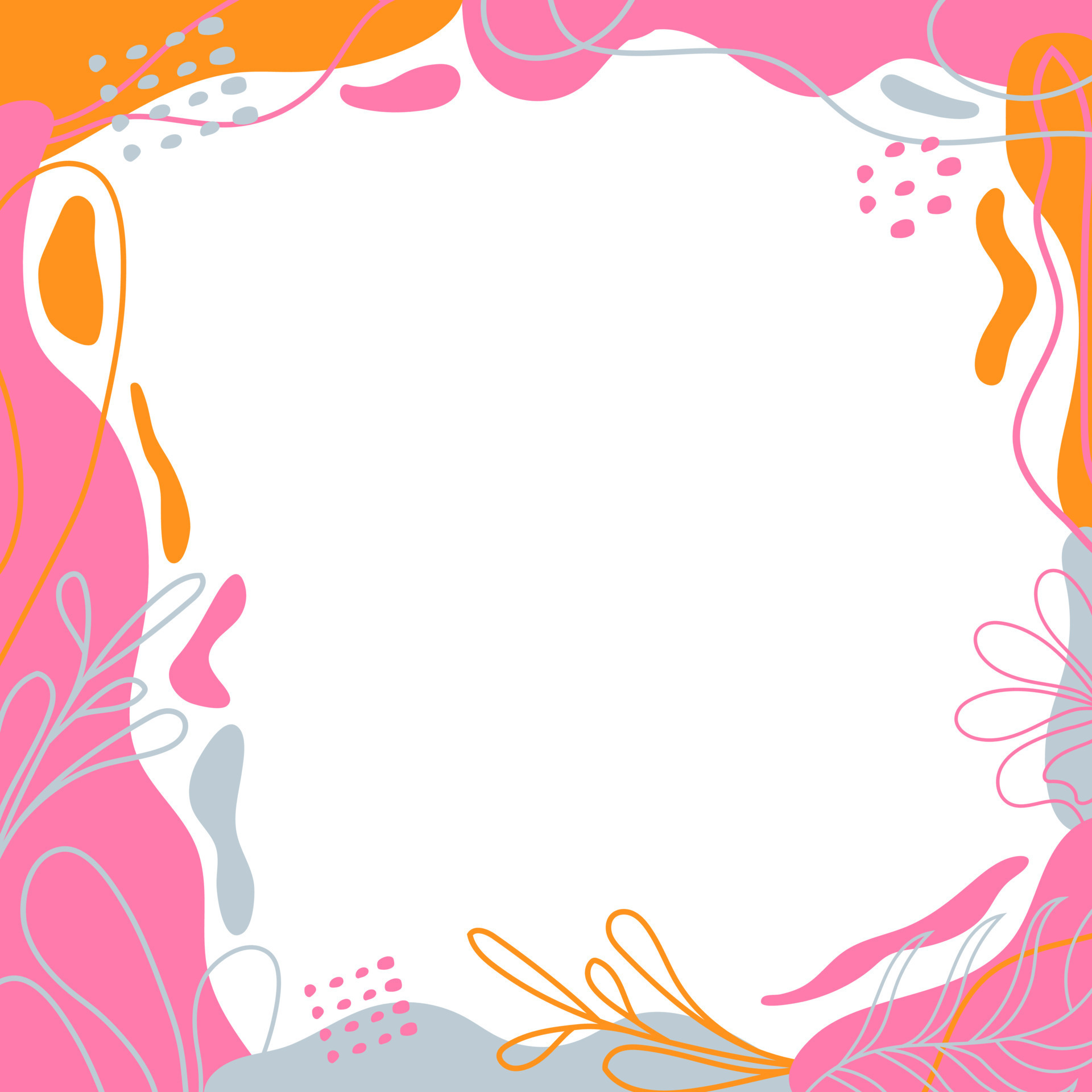 Vector Organic Abstract Background With Organic Shapes Lines Blobs