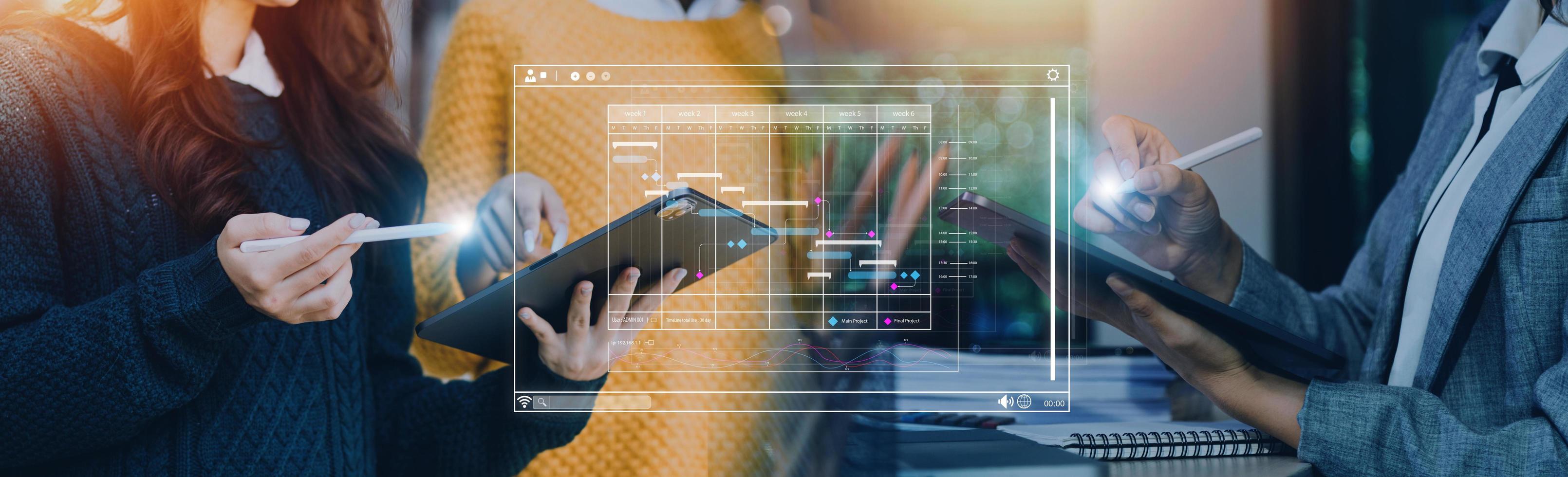 Analyst working with computer in Business Analytics and Data Management ...