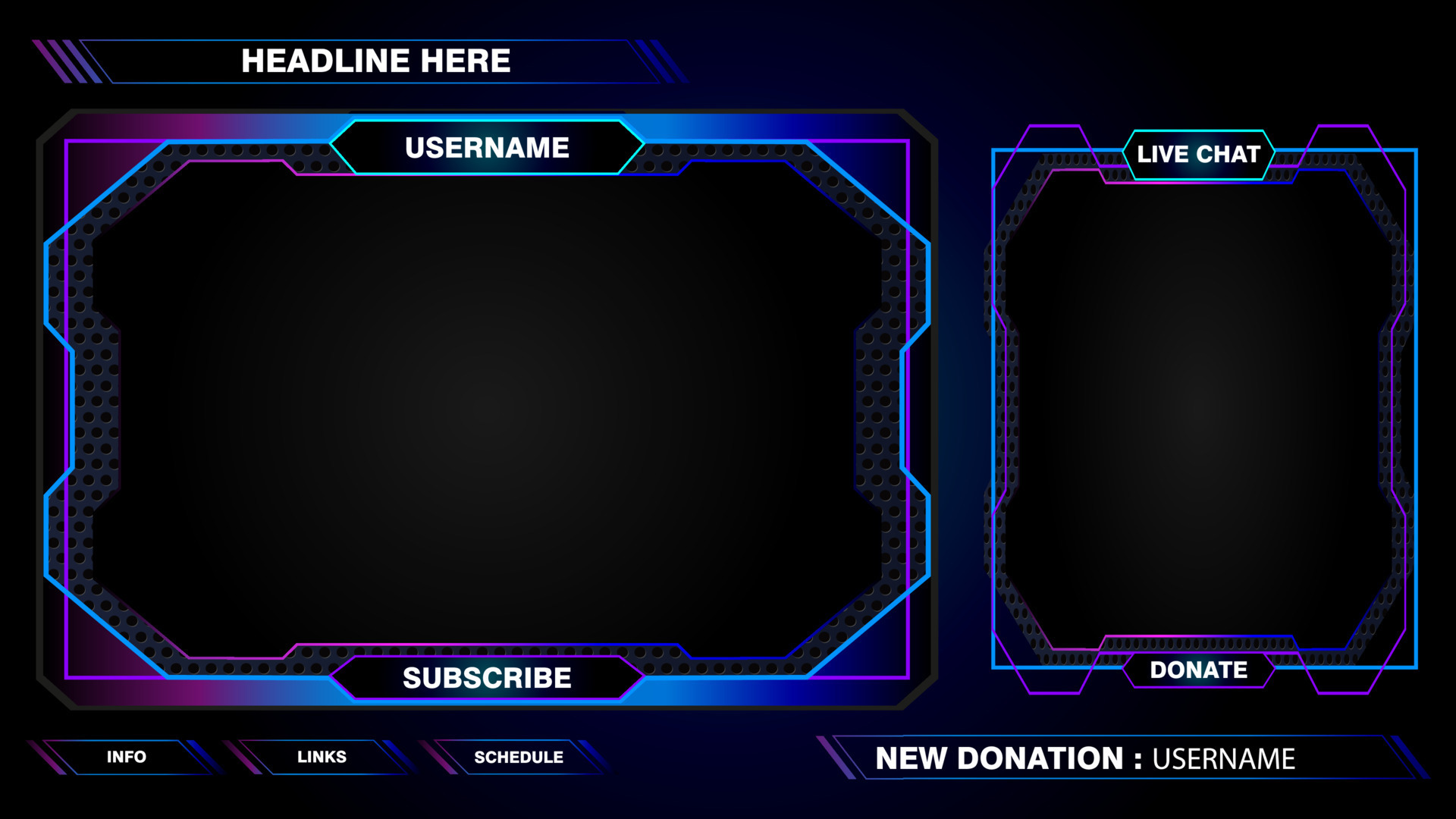 Game live stream interface overlay frames for gamer broadcast design ... Game live stream interface overlay frames for gamer broadcast design ...